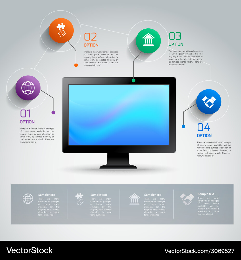 Computer infographic template Royalty Free Vector Image