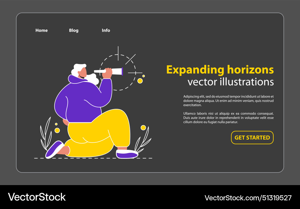 Expanding horizons concept a character peers Vector Image