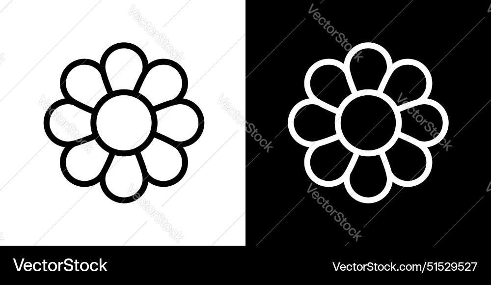 Flower icon set simple spring floral shape Vector Image