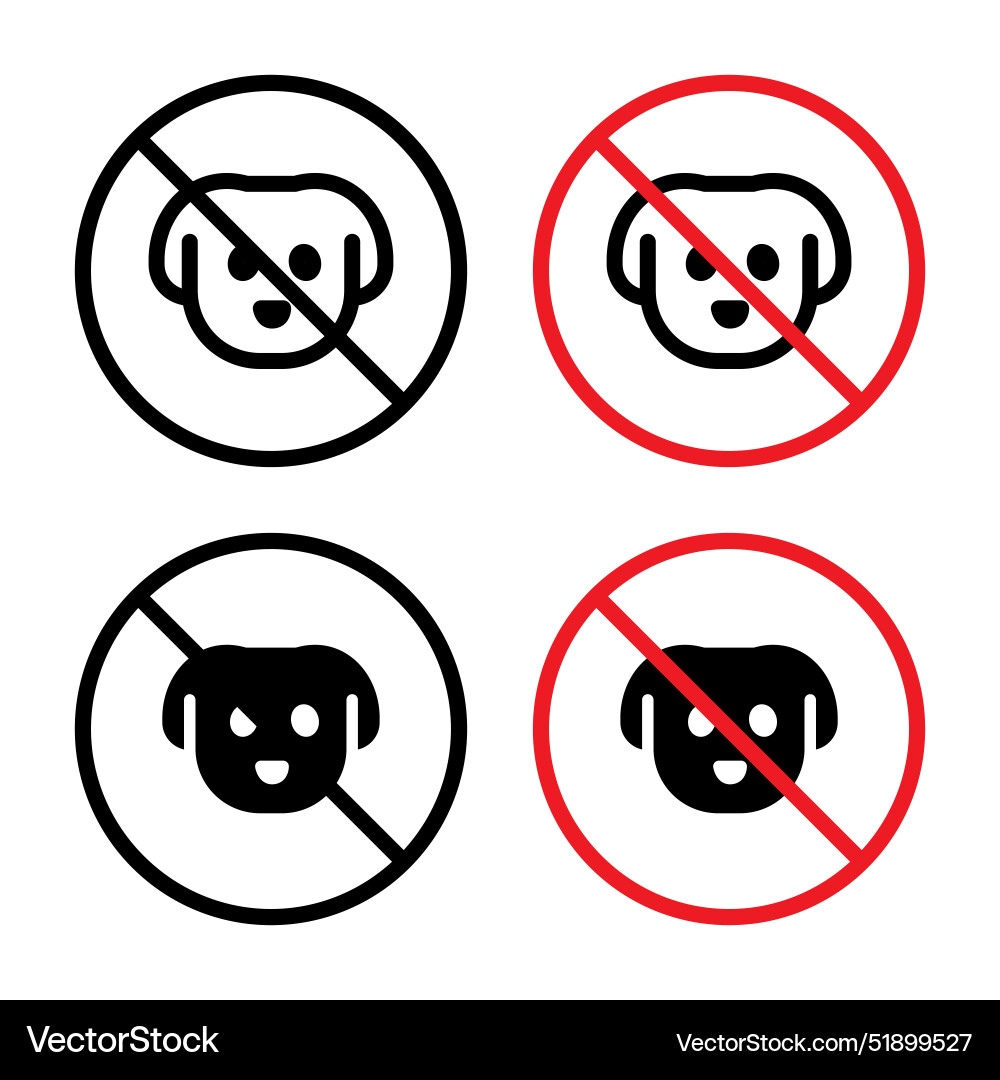 Forbidden notice stating no dogs allowed due Vector Image