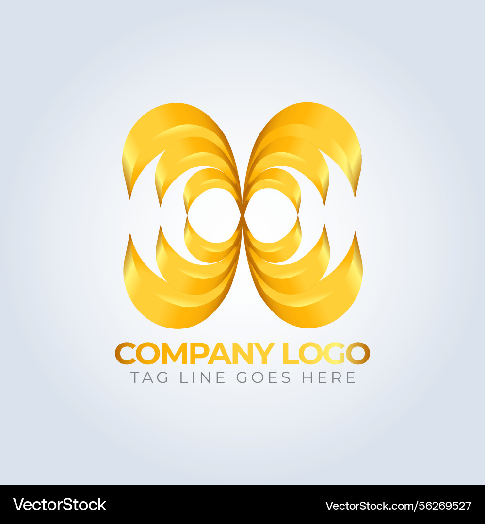 Golden company identity logo template Royalty Free Vector