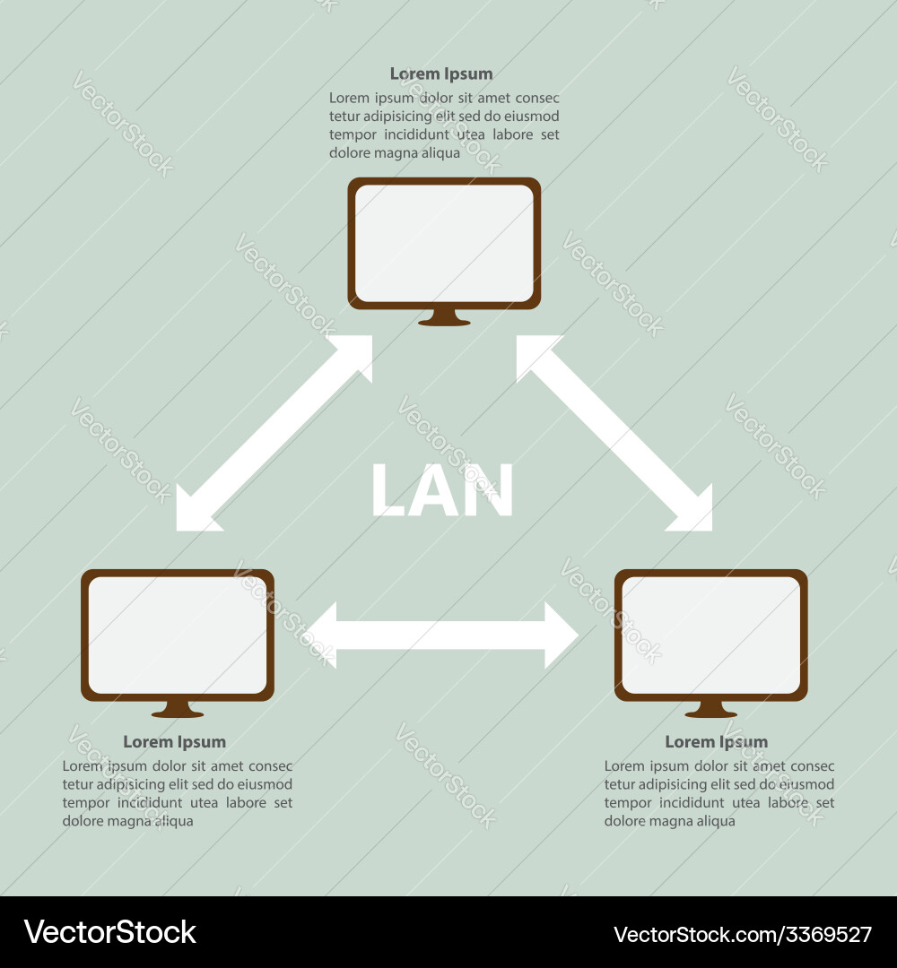 Local area network lan infographic template Vector Image