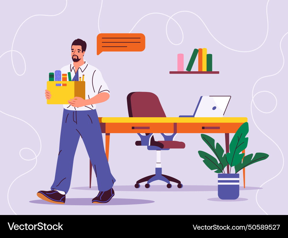 Man with resignation concept Royalty Free Vector Image