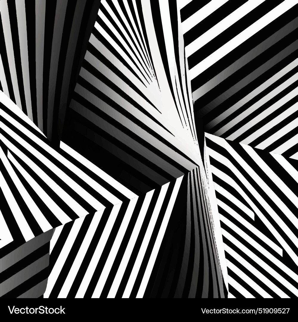Modern abstract optical black and white 3d Vector Image