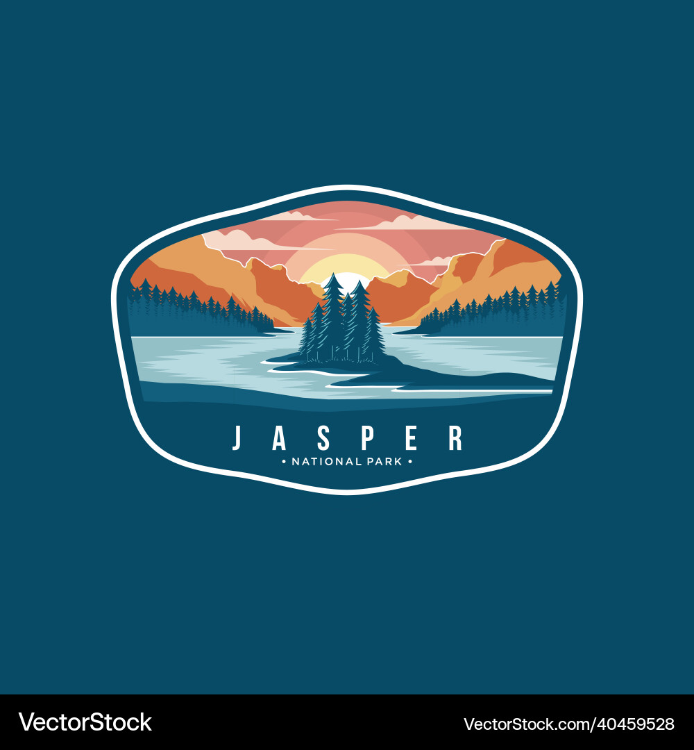 Jasper National Park Logo Royalty Free Vector Image