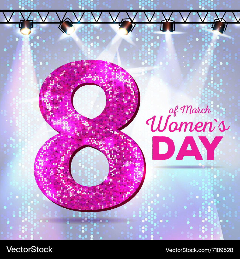 March 8 greeting card background for womans day Vector Image