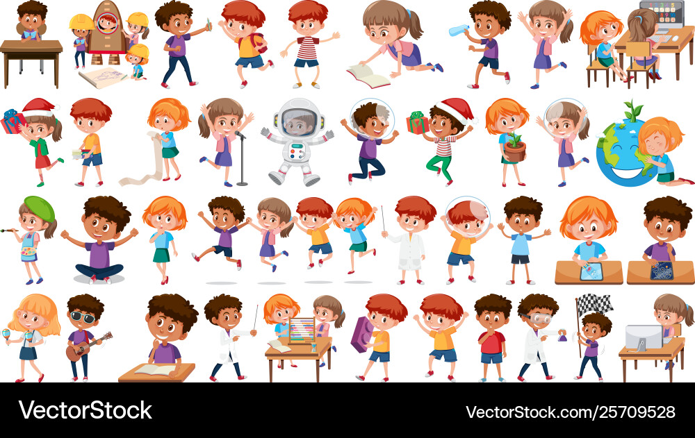 Set children character Royalty Free Vector Image
