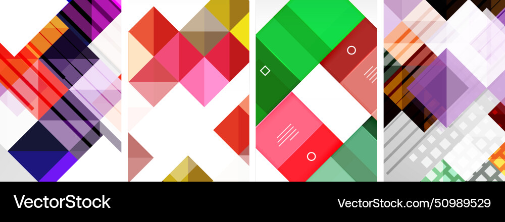 A collage of four different colored squares on a Vector Image