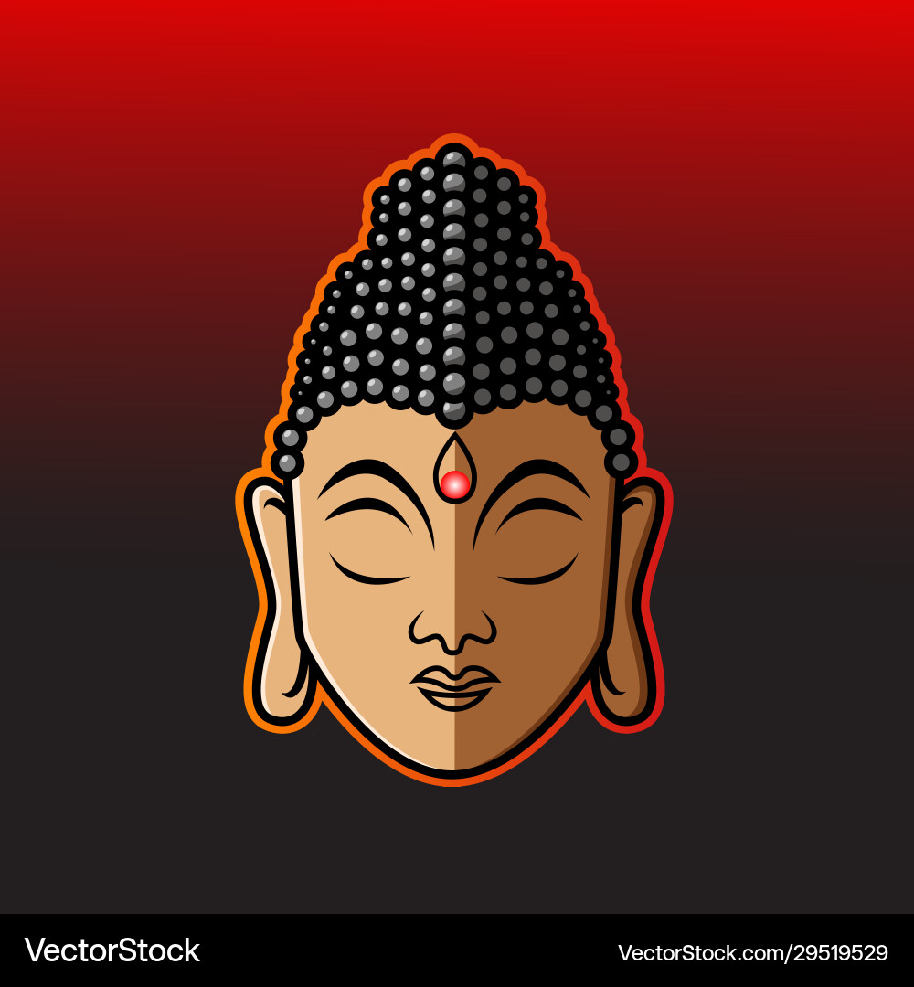 Buddha head mascot logo Royalty Free Vector Image