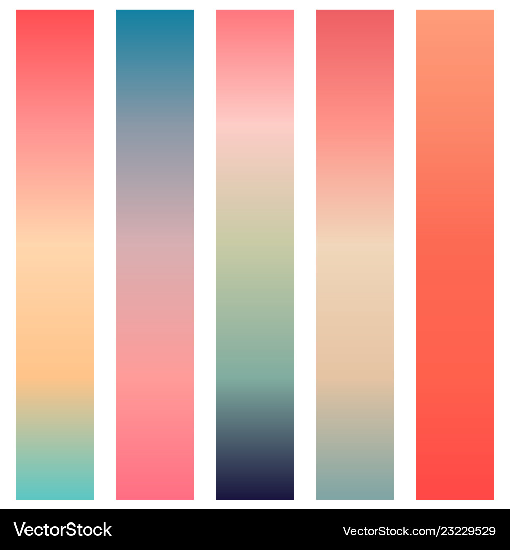 Coral color gradients Royalty Free Vector Image