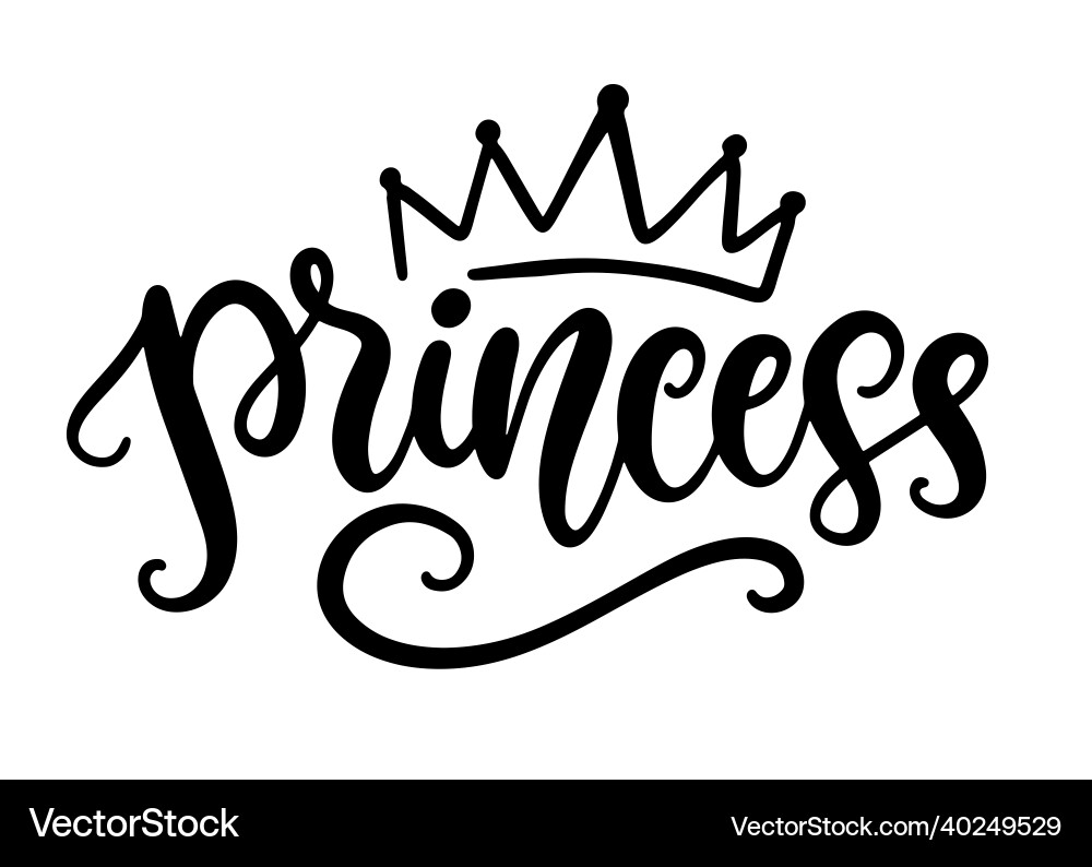 Elegant Princess Lettering Template Royalty Free Vector