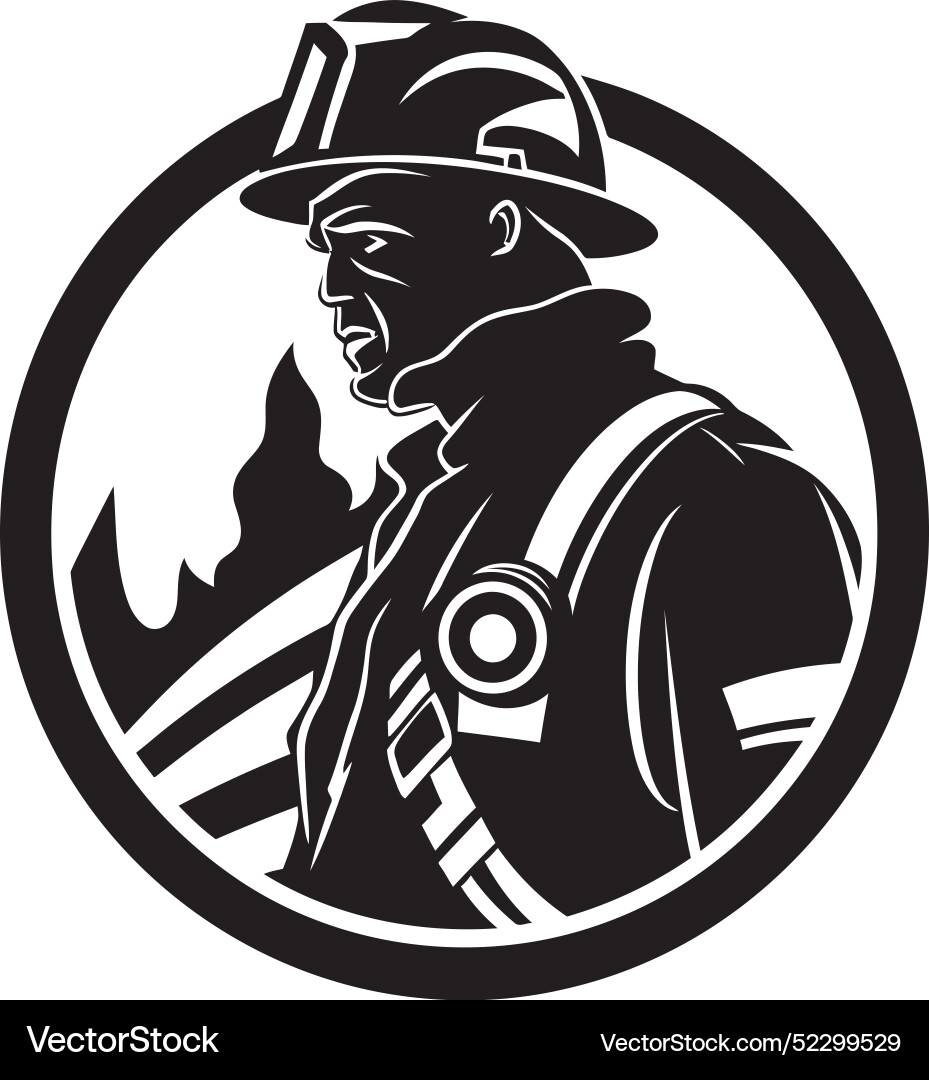 Fire rescue tools in detailed black briga Vector Image