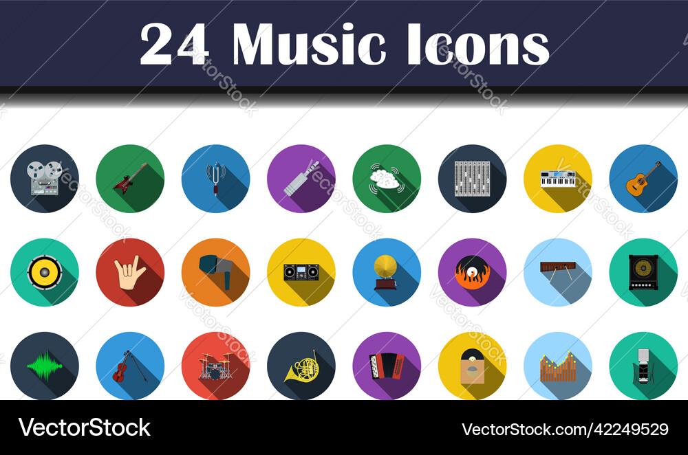 Music icon set Royalty Free Vector Image - VectorStock