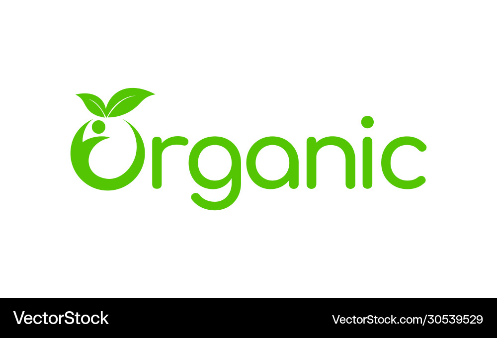 Organic with people and leaf logo concept Vector Image
