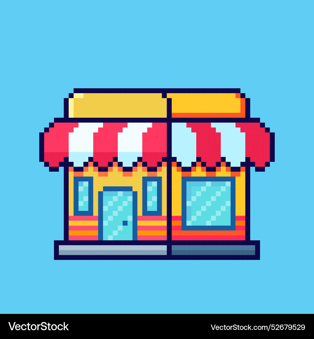Pixel art store building game asset design Vector Image