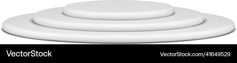 Realistic white multilevel circle podium Vector Image