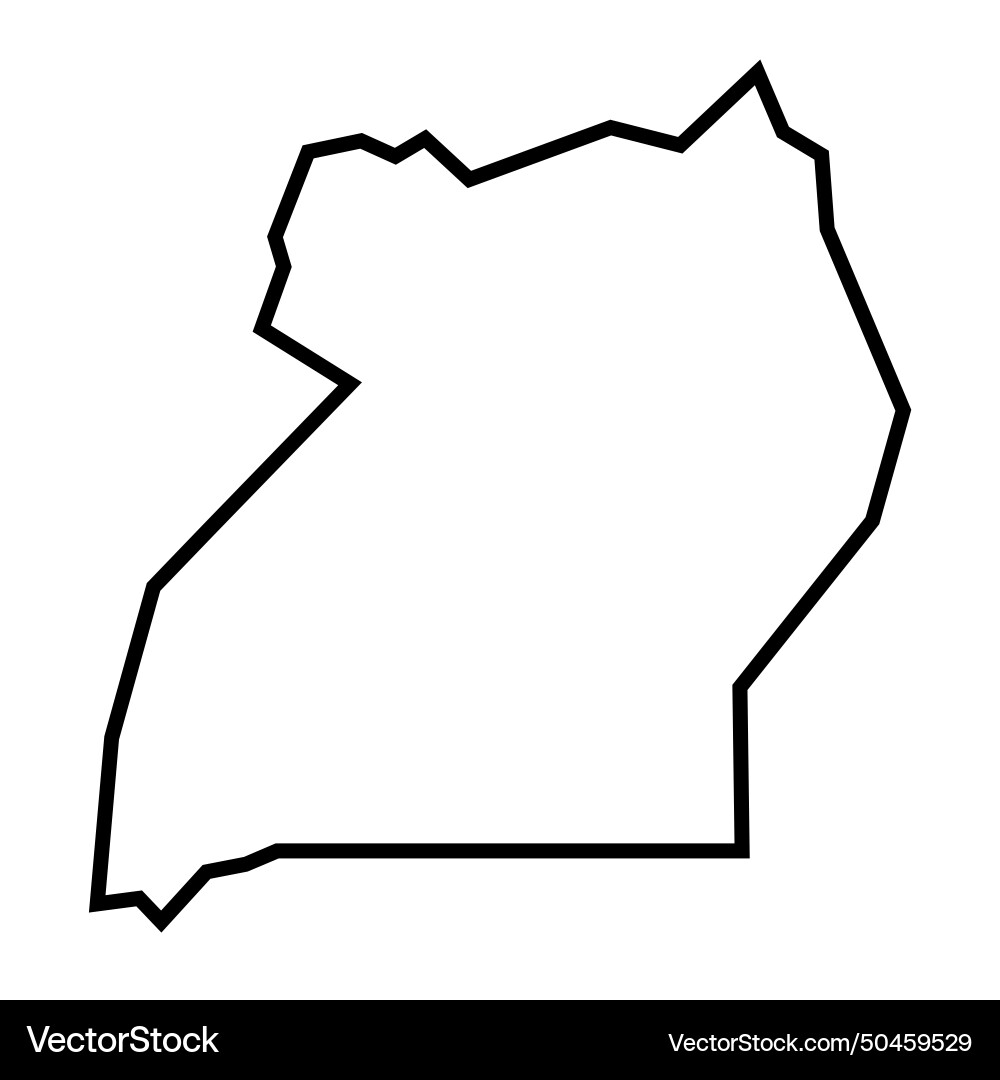 Uganda country map thick outline icon Royalty Free Vector