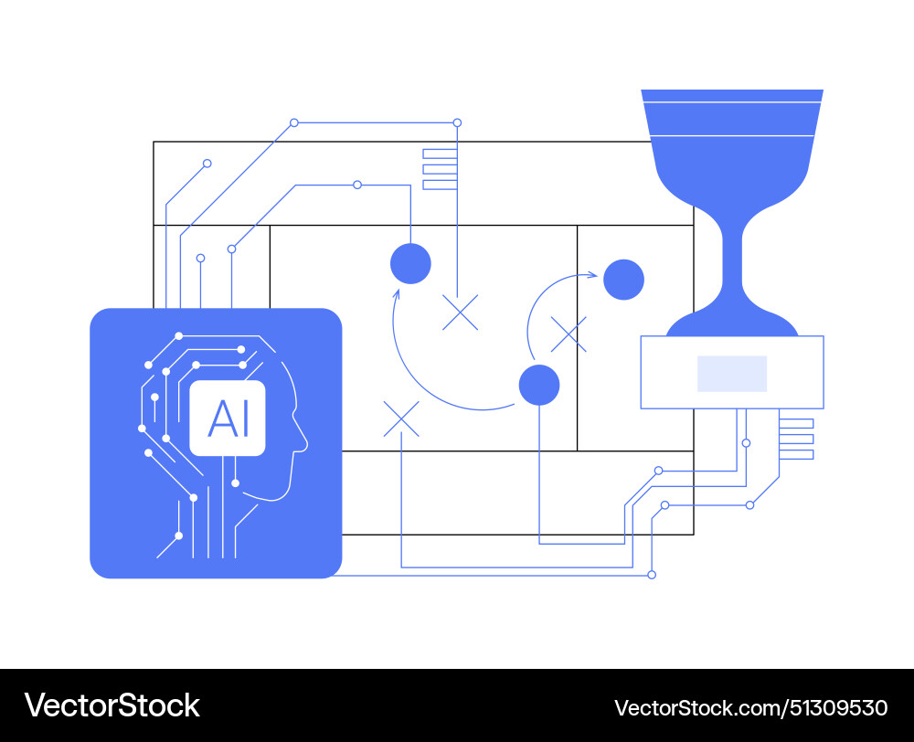Ai-enhanced game strategy abstract concept Vector Image