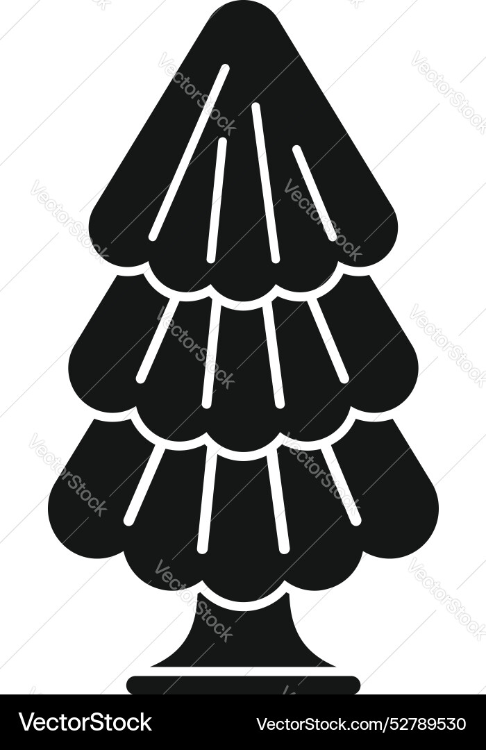 Black glyph cedar tree icon standing tall Vector Image