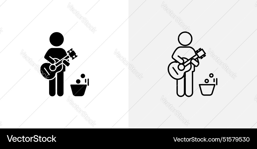 Busking icon set Royalty Free Vector Image - VectorStock