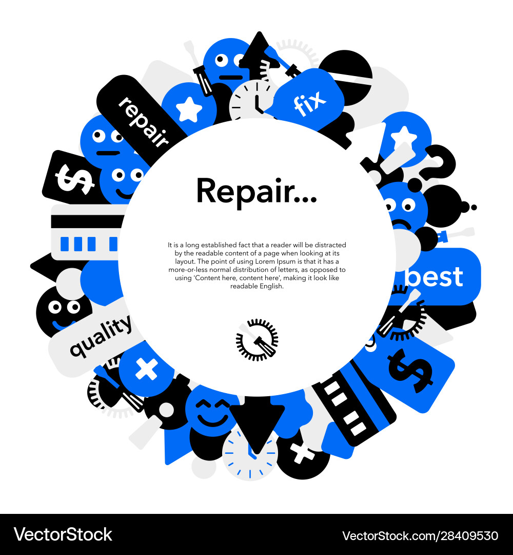 Concept repair mobile equipment icons Royalty Free Vector