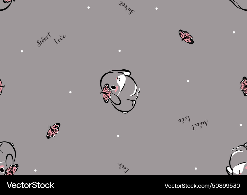 Cute rabbit seamless pattern bunny pa Royalty Free Vector