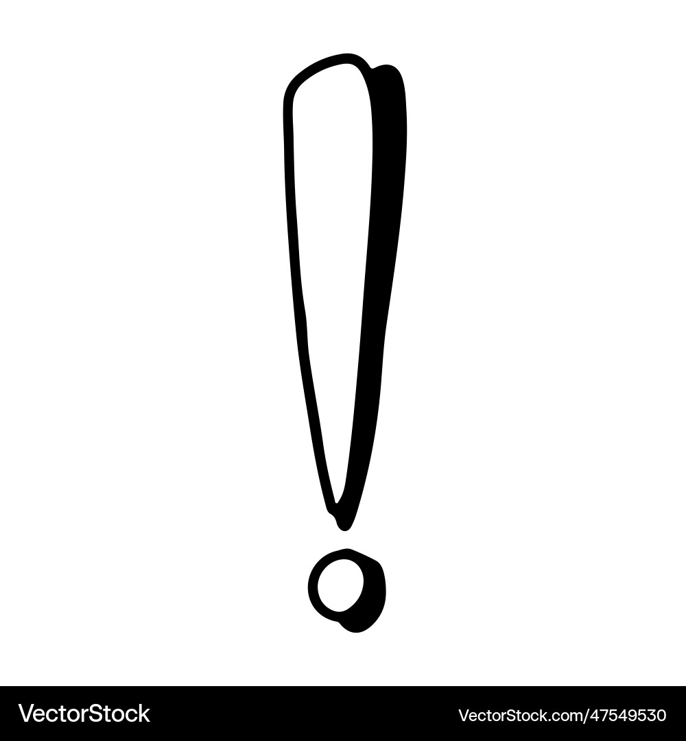 Doodle sketch style of hand drawn exclamation Vector Image