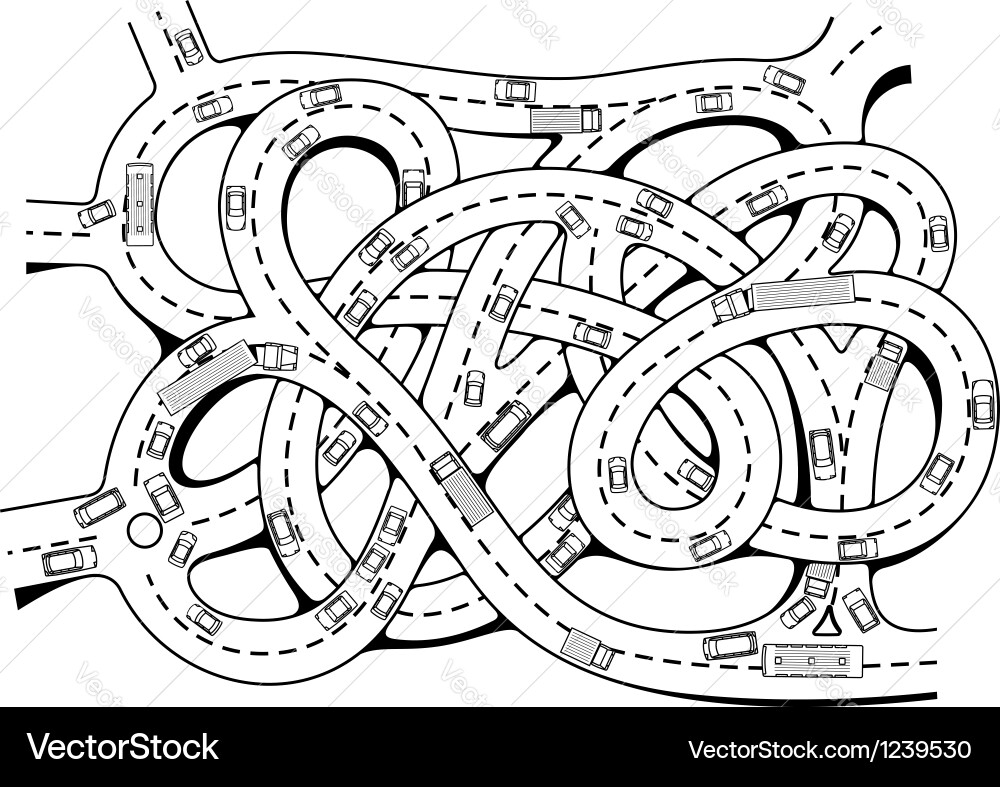 Highway junction Royalty Free Vector Image - VectorStock