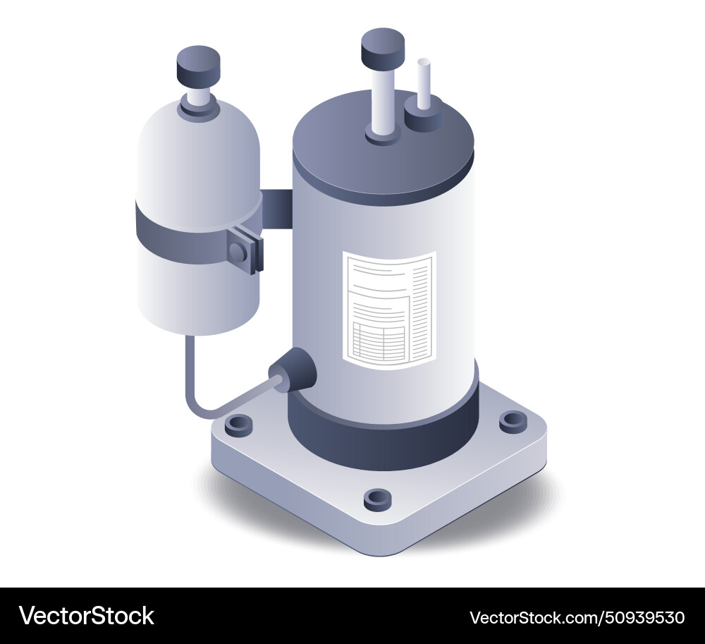Hvac drier tool isometric 3d Royalty Free Vector Image