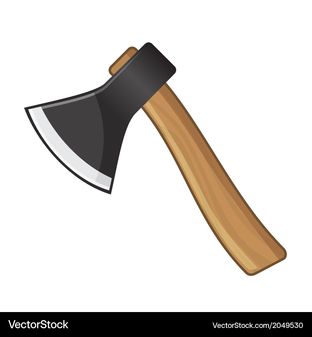 Old steel axe on white background Royalty Free Vector Image
