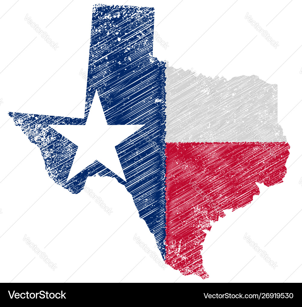 Texas map grunge and flag Royalty Free Vector Image