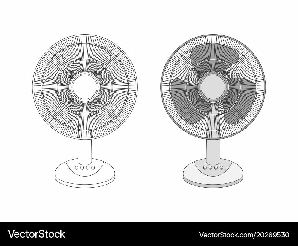 Two table fans Royalty Free Vector Image - VectorStock