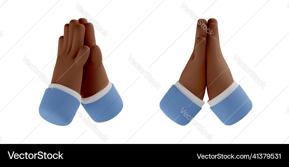 3d icon hands pray Royalty Free Vector Image - VectorStock
