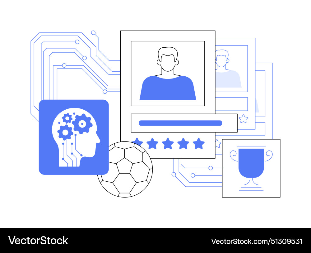 Ai-backed talent scouting abstract concept Vector Image