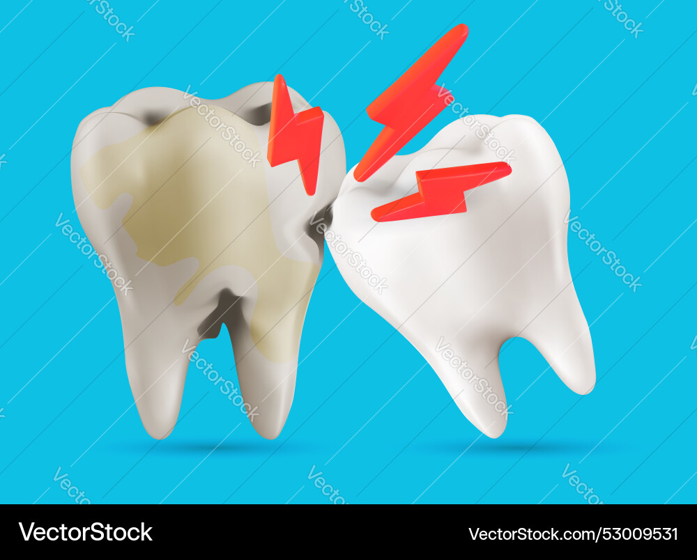 Dental toothache and wisdom teeth tooth wrong Vector Image