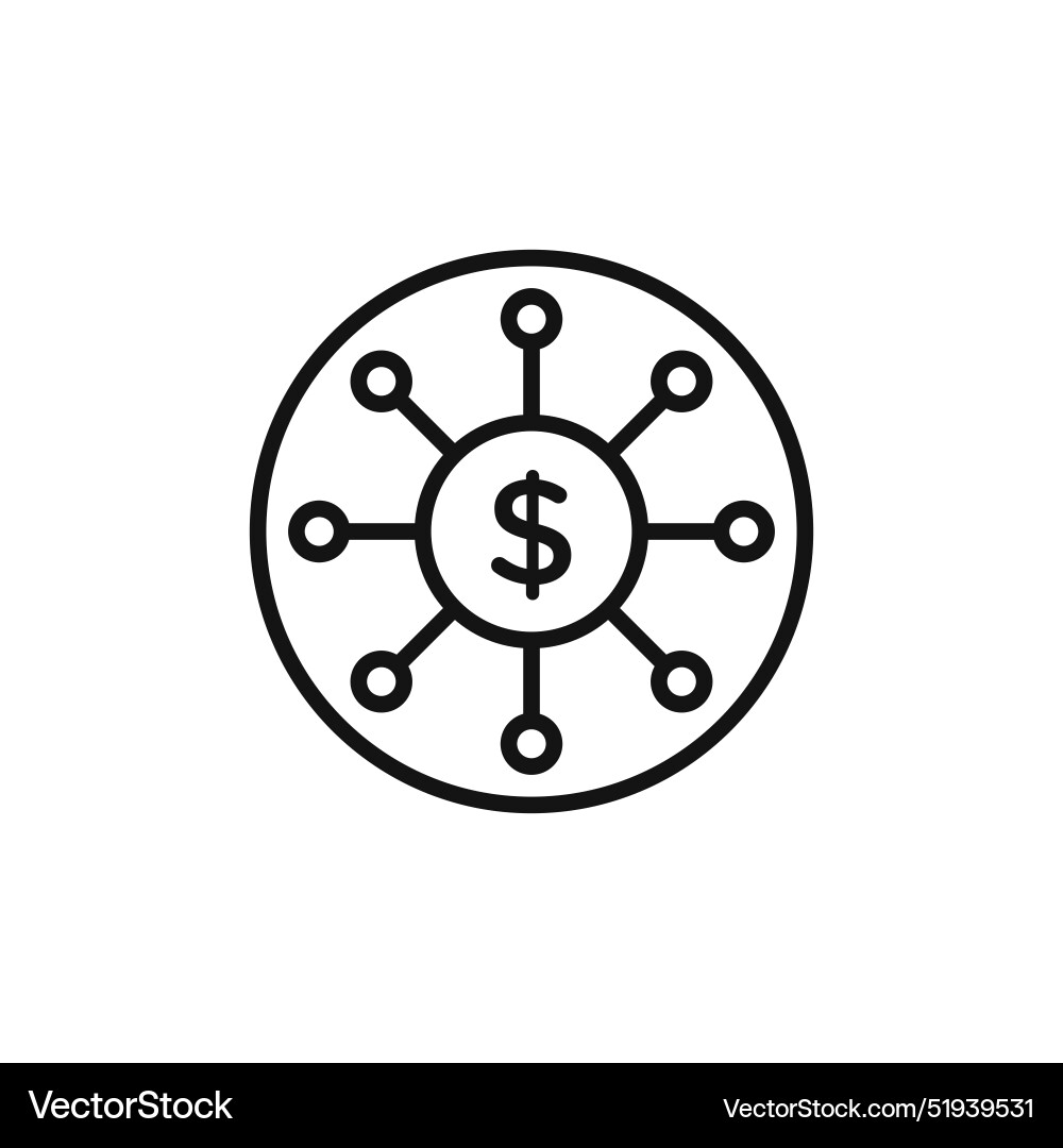 Financial scheme icon logo sign outline Royalty Free Vector