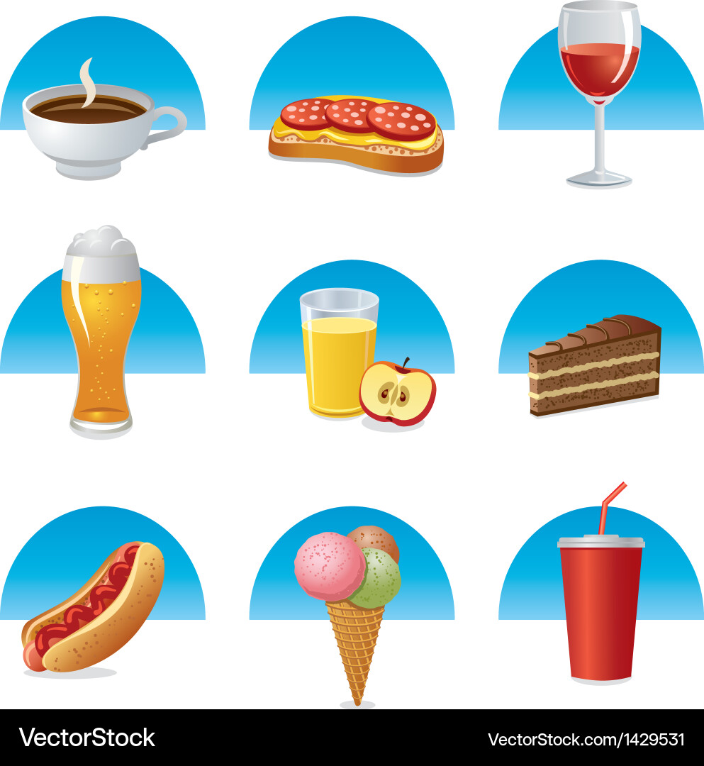 Food icon set Royalty Free Vector Image - VectorStock