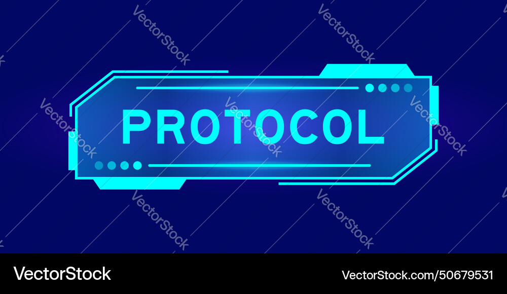 Futuristic hud banner that have word protocol Vector Image