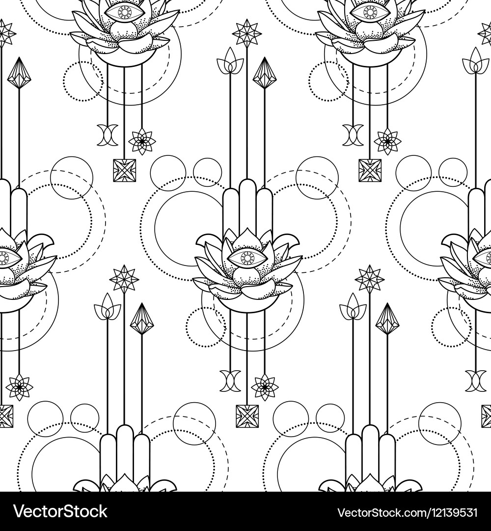 Hamsa hand of fatima seamless pattern Royalty Free Vector