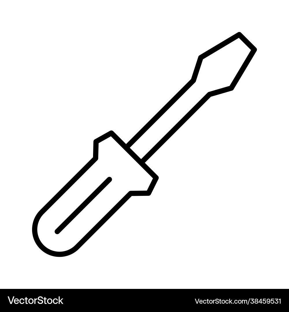 Monochrome slotted common blade screwdriver icon Vector Image