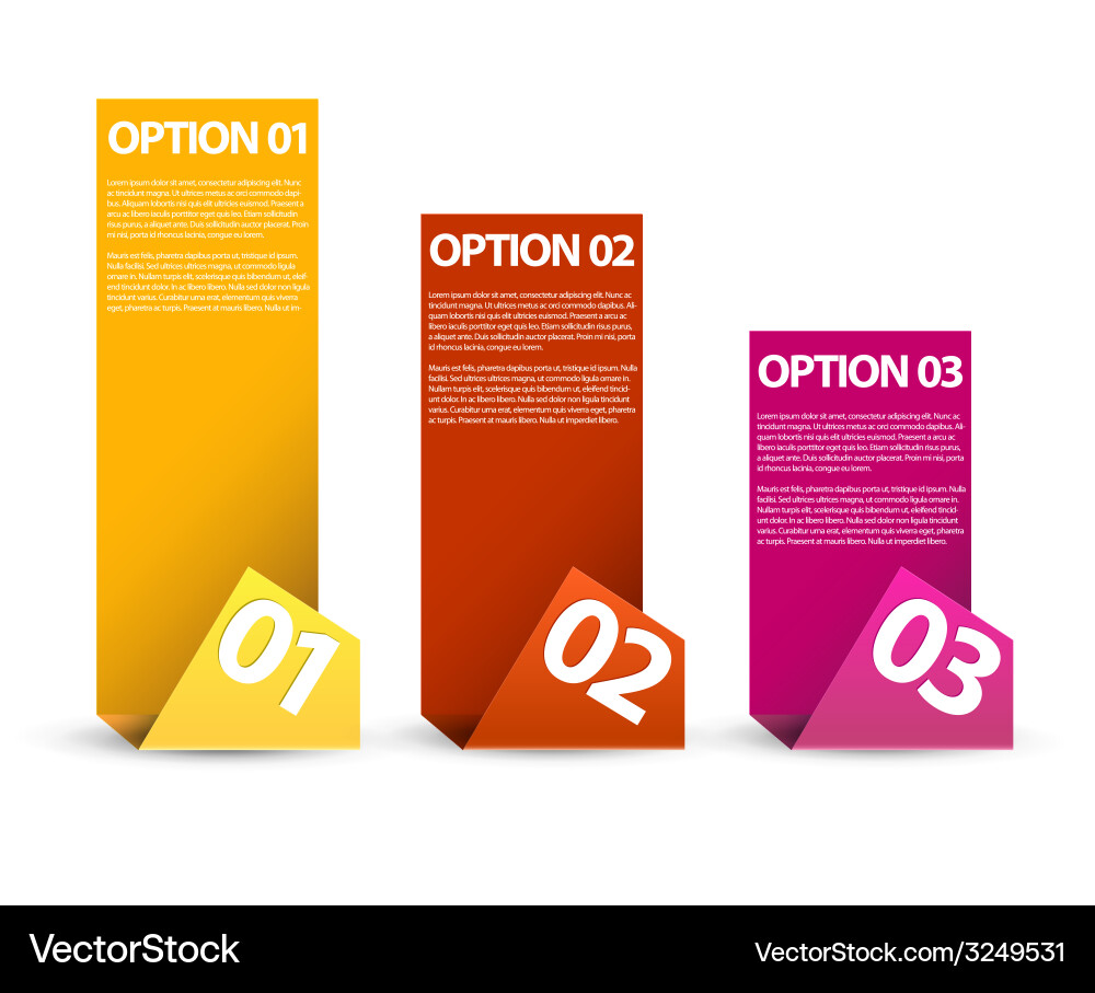 One two three - paper options Royalty Free Vector Image
