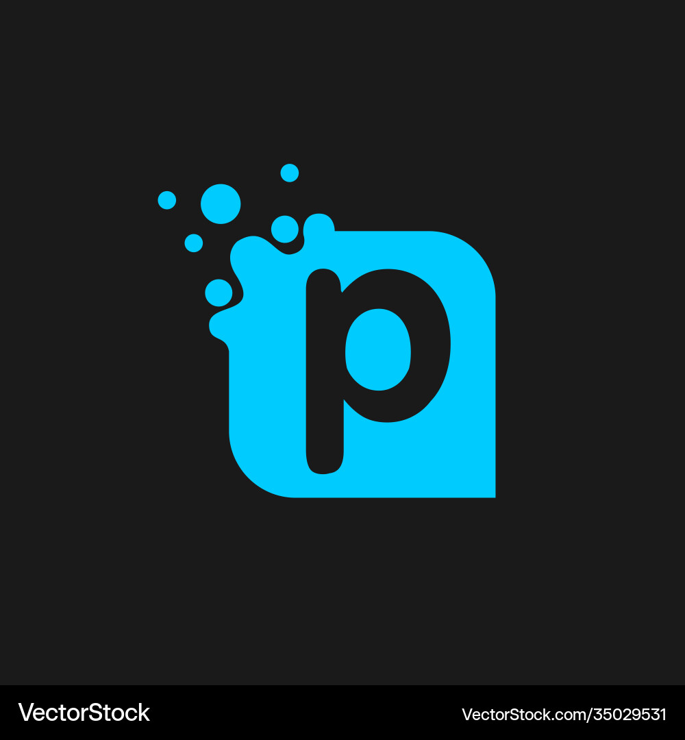 P initial logo design simple minimalist Royalty Free Vector