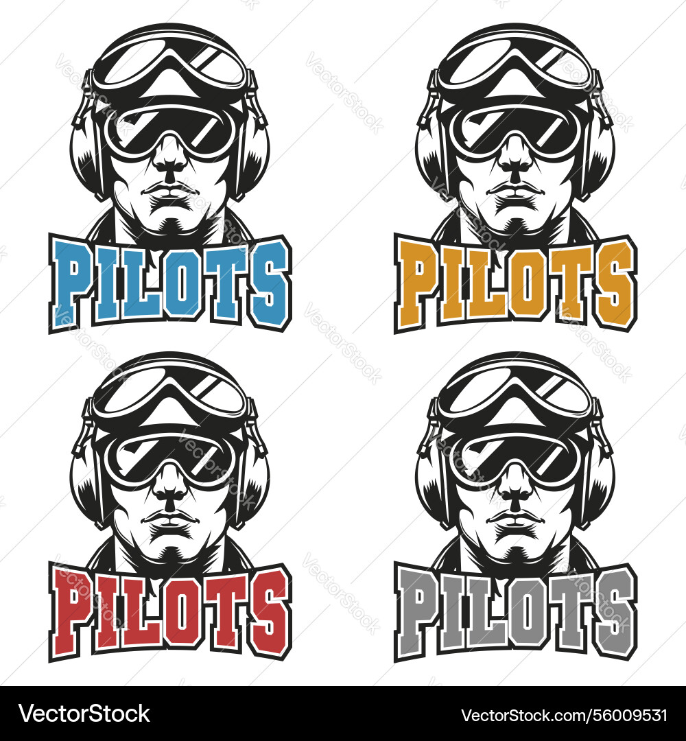 Pilots clip art design mascot Royalty Free Vector Image