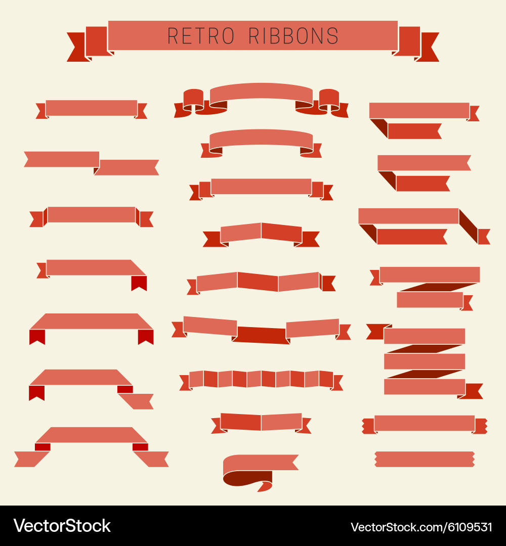 Retro ribbons Royalty Free Vector Image - VectorStock