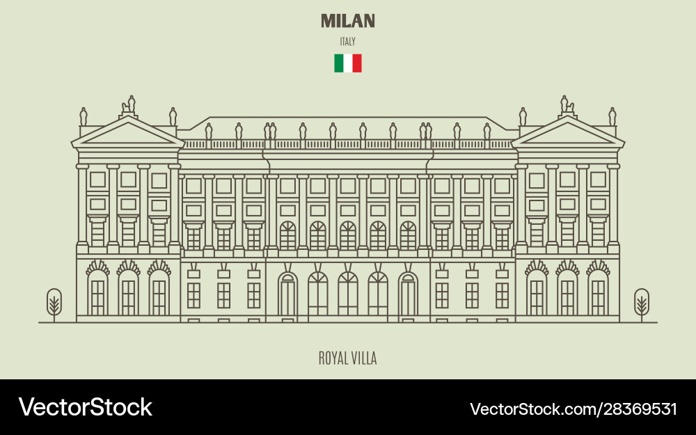 Royal villa milan italy Royalty Free Vector Image