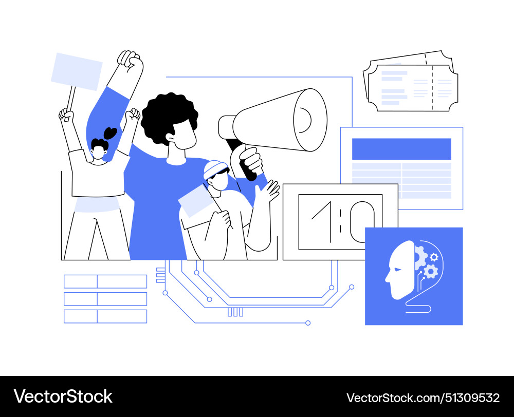 Ai-analyzed fan engagement abstract concept Vector Image