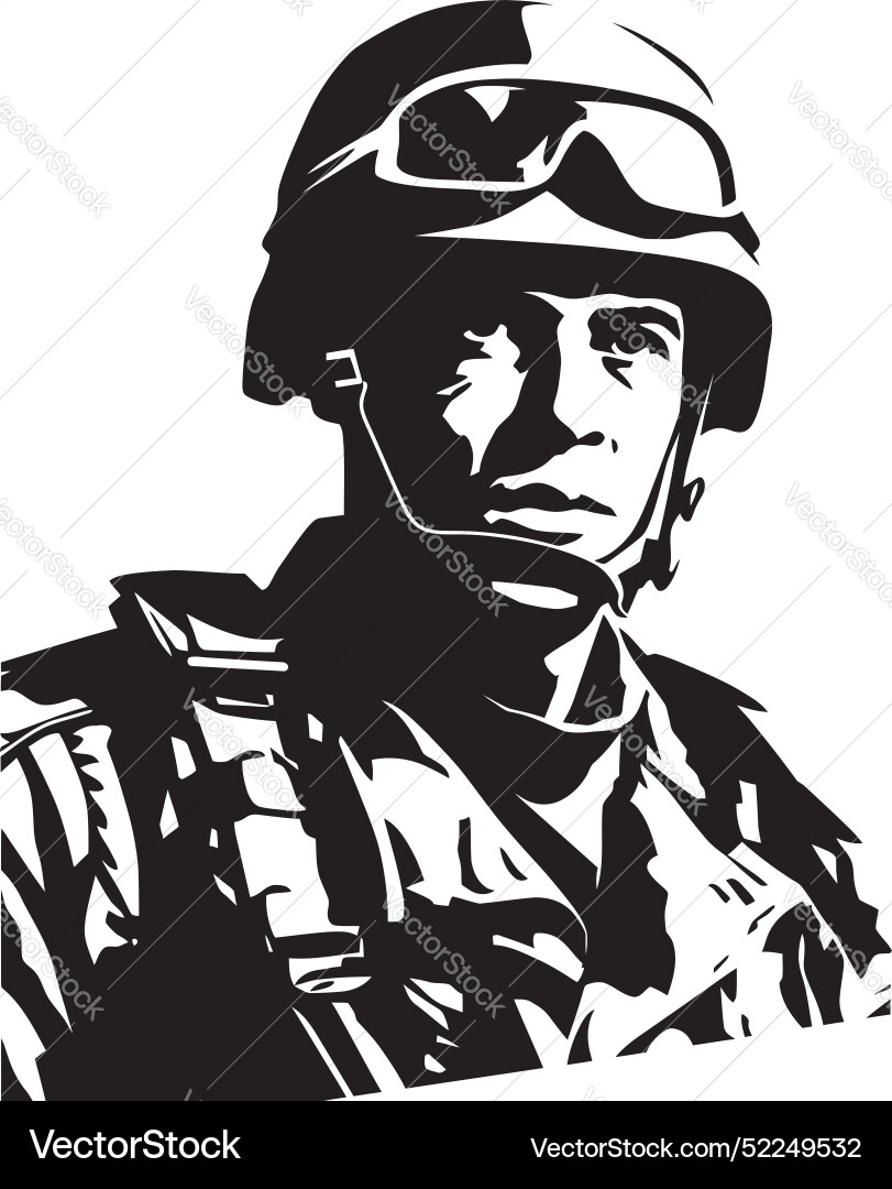 Battlefield precision elegant soldier holding gun Vector Image