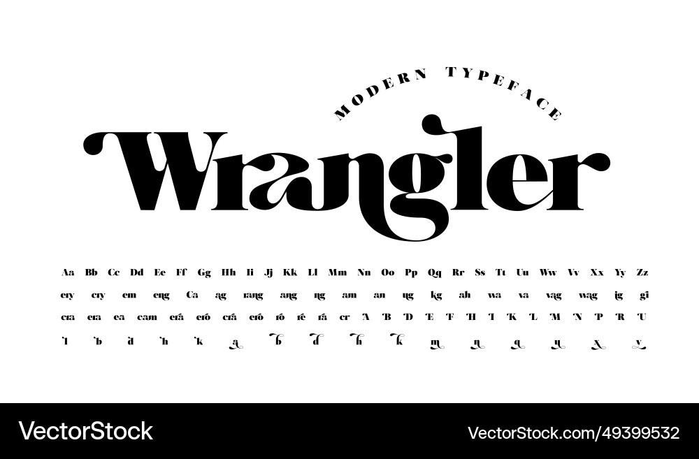 Bold serif font in modern style Royalty Free Vector Image