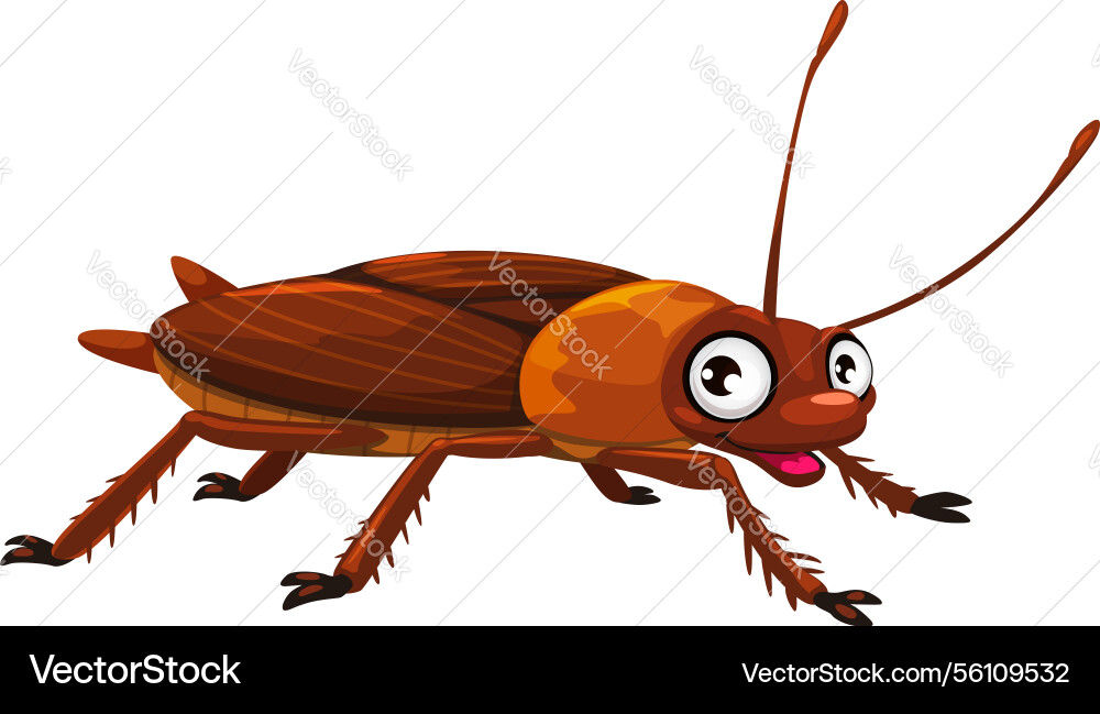 Cartoon funny cockroach insect bug character Vector Image