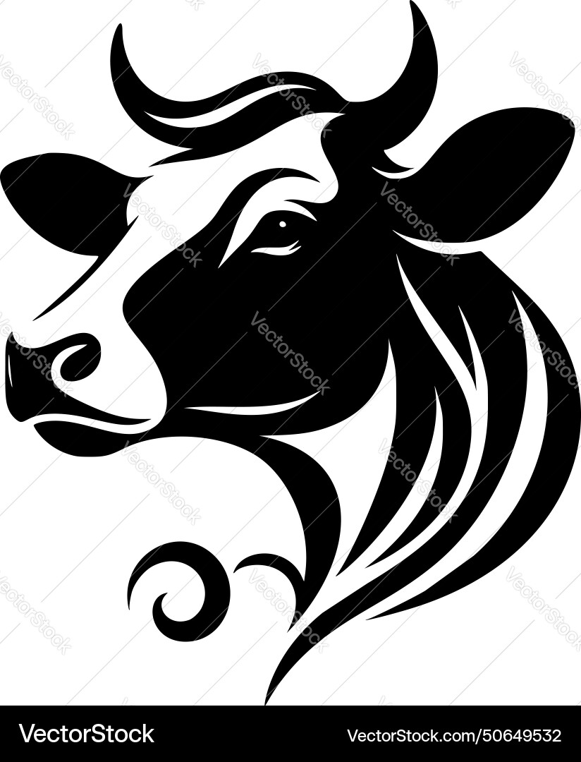 Elegant cow portrait Royalty Free Vector Image